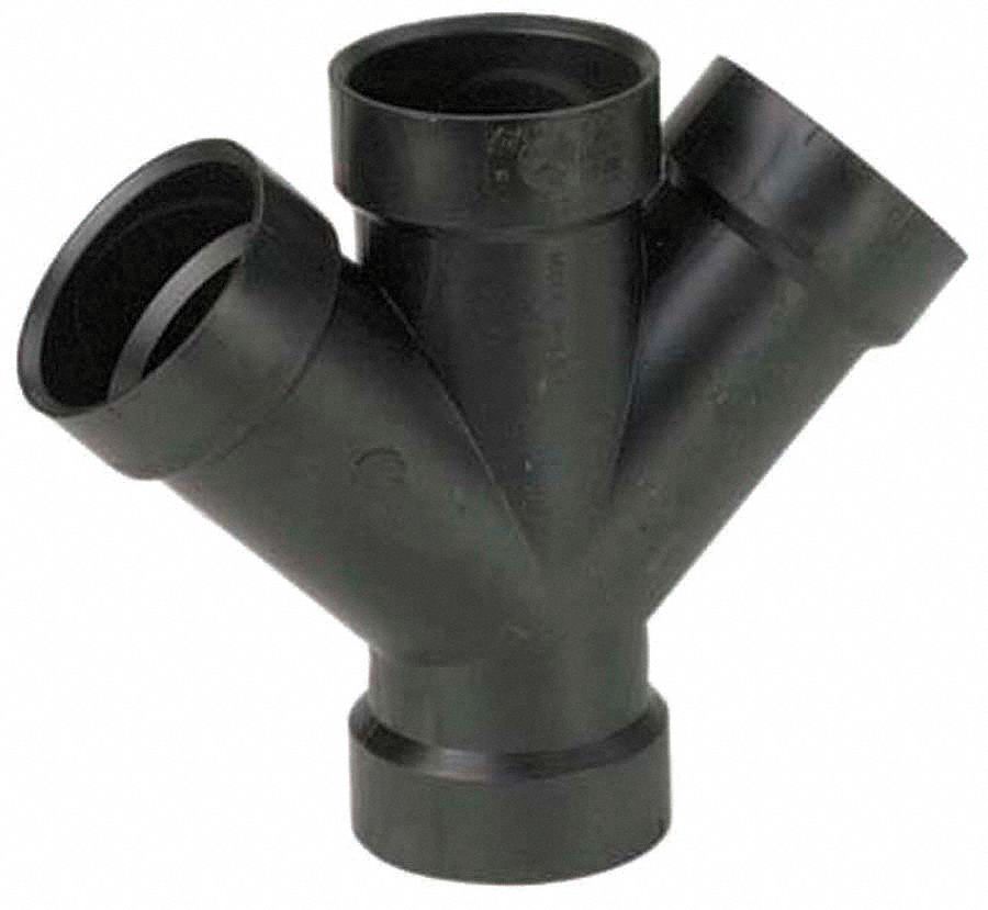 CHARLOTTE PIPE AND FOUNDRY CO. 1-1/2 in Double Wye, Hub x Hub x Hub x Hub Fitting Connection ...