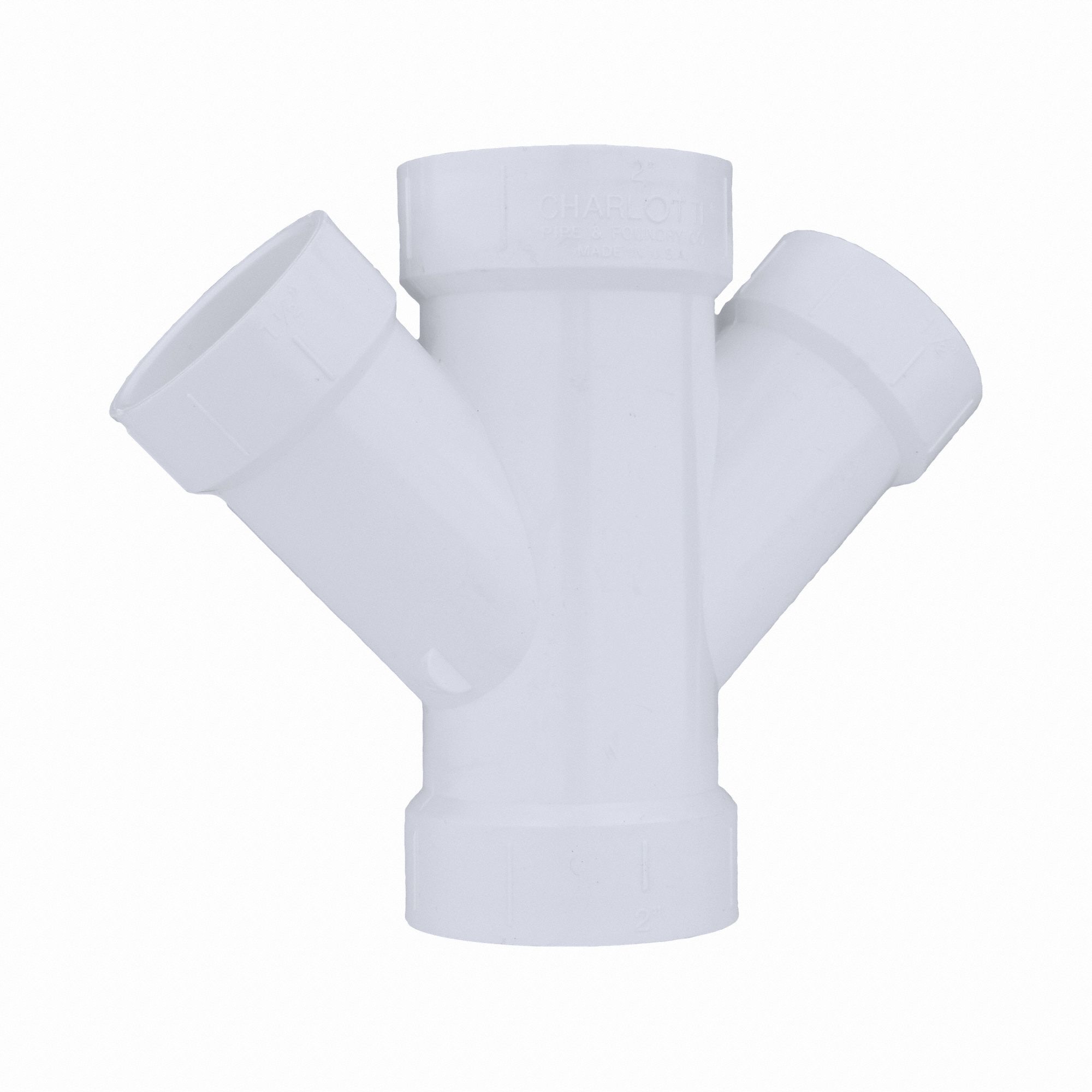 GRAINGER APPROVED Reducing Double Wye: Schedule 40, 4 in x 4 in x 2 in ...