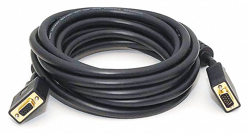 MONOPRICE, 15 ft Cable Lg, Black, Computer Video Cable Extension ...