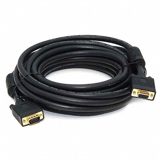 MONOPRICE, 25 ft Cable Lg, Black, Computer Video Cable Extension ...