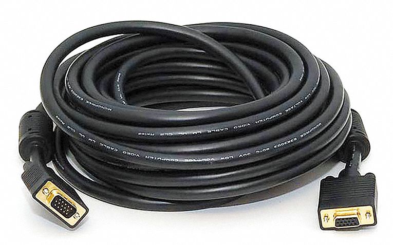 MONOPRICE, 35 ft Cable Lg, Black, Computer Video Cable Extension ...