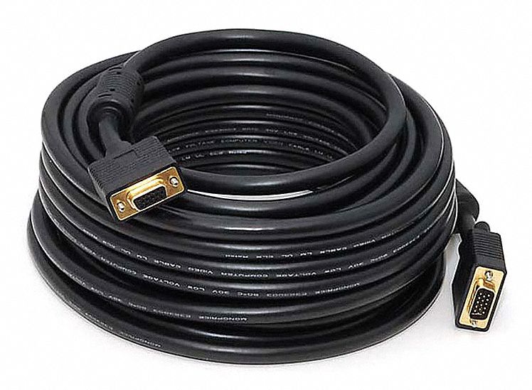 MONOPRICE, 50 ft Cable Lg, Black, Computer Video Cable Extension ...