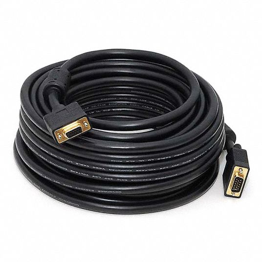 MONOPRICE, 50 ft Cable Lg, Black, Computer Video Cable Extension ...