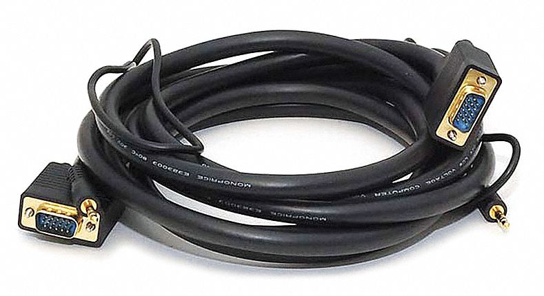 MONOPRICE, 10 ft Cable Lg, Black, Computer Video Cable - 5RGE6|558 ...