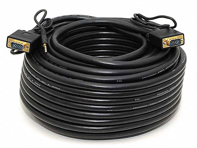 MONOPRICE, 100 ft Cable Lg, Black, Computer Video Cable - 5RGF2|5364 ...