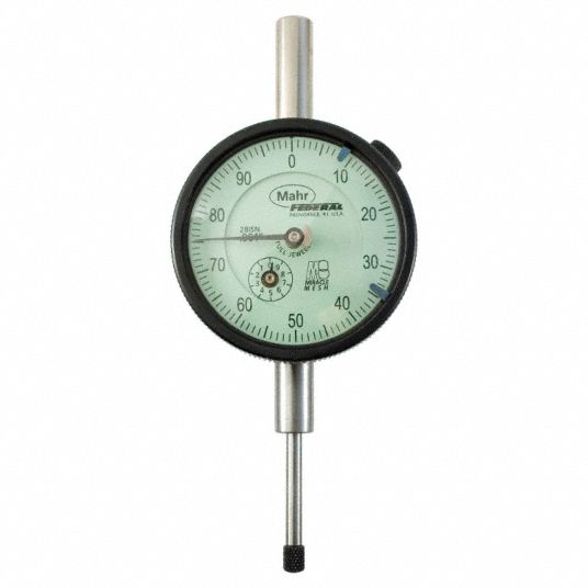 MAHR Dial Indicator - Lug Back: 0 in to 1 in Range, Continuous Reading, 0-100 Dial Reading, AGD ...