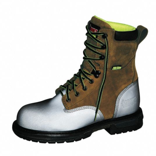 10, W, Men's, Brown w/Hi-Visibility Accents, Steel Toe Type, 1 PR ...
