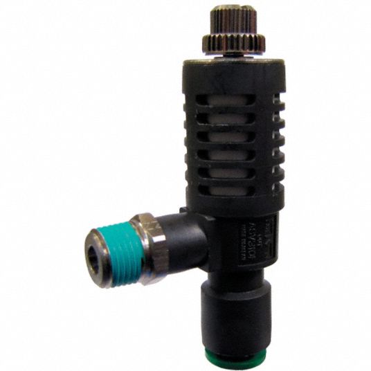 SMC Speed Exhaust Control Valve: NPT x Tube, 3/8 in Valve Port Size, 3/8 in Valve Tube Size ...