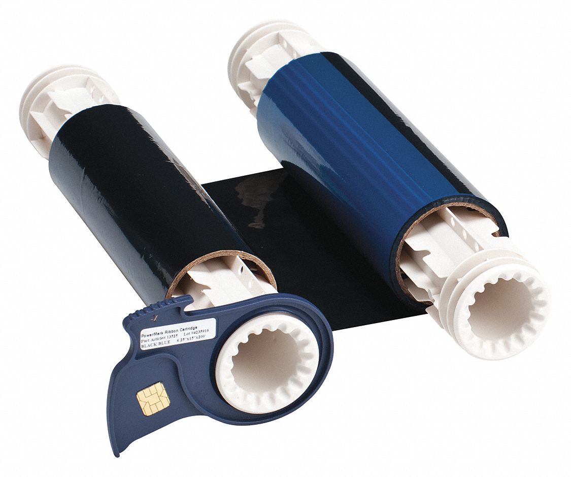 6 1/4 in x 200 ft, Black/Blue, Label Printer Ribbon - 5RW04|13525 ...