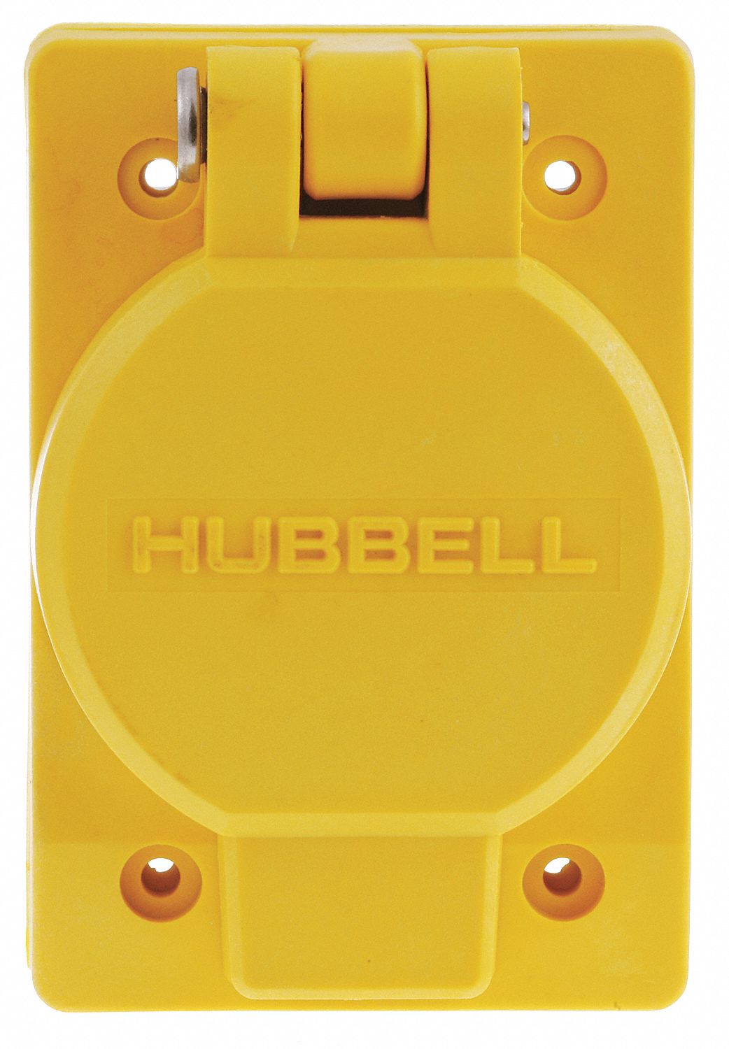 Yellow Watertight Receptacle with Cover, 30 Amps, 250V AC Voltage, NEMA ...
