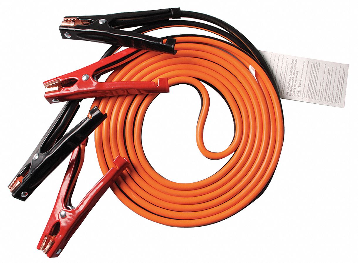 WESTWARD Booster Cable: Crimped, 4 AWG, Spring Clamp Grip, 20 ft Cable ...