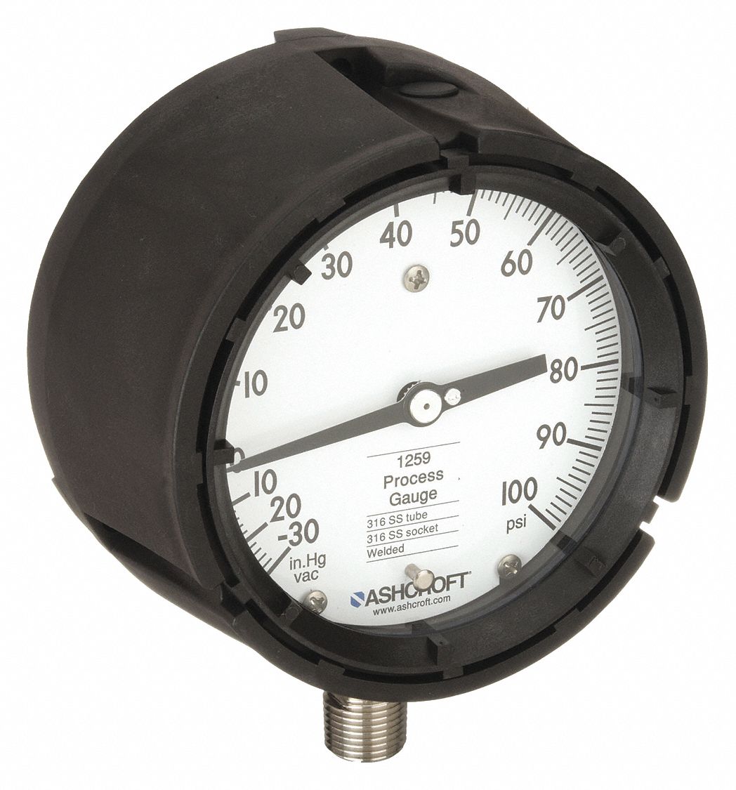 ASHCROFT COMPOUND GAUGE,30 HG TO 100 PSI,4-1/2IN - Commercial, Industrial and Process Dial ...