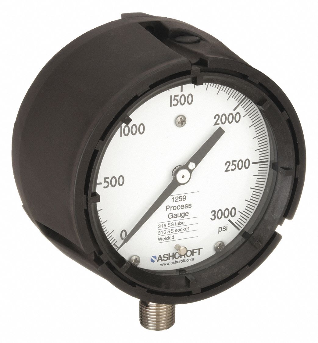 ASHCROFT, 0 psi to 3,000 psi, White, Process Pressure Gauge - 5RYC3 ...