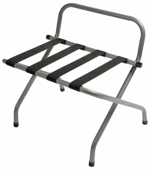 High Back Luggage Rack, Metal, 24 in Height, 16 in Depth, 24 1/2 in ...