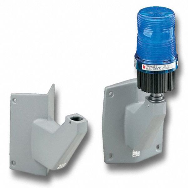 FEDERAL SIGNAL Warning Light Wall Mount Bracket: Gray, 6 in Ht, 5 7/8 ...