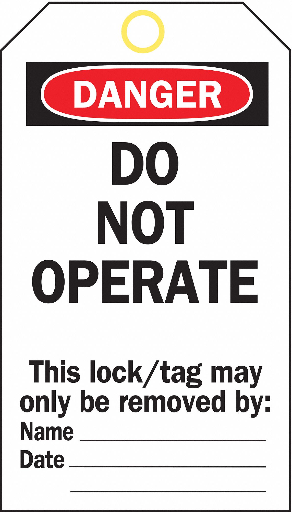 Danger Tag, Heavy-Duty Polyester, Do Not Operate This Lock/Tag May Only ...