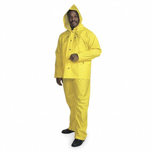 CONDOR, Yellow, S, 3-Piece Rainsuit with Detachable Hood - 5T911|5T911 ...
