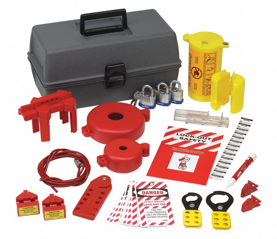 BRADY Juego Portátil de Dispositivos de Bloqueo Gris para Bloqueo Eléctrico - Kits de Bloqueo de ...