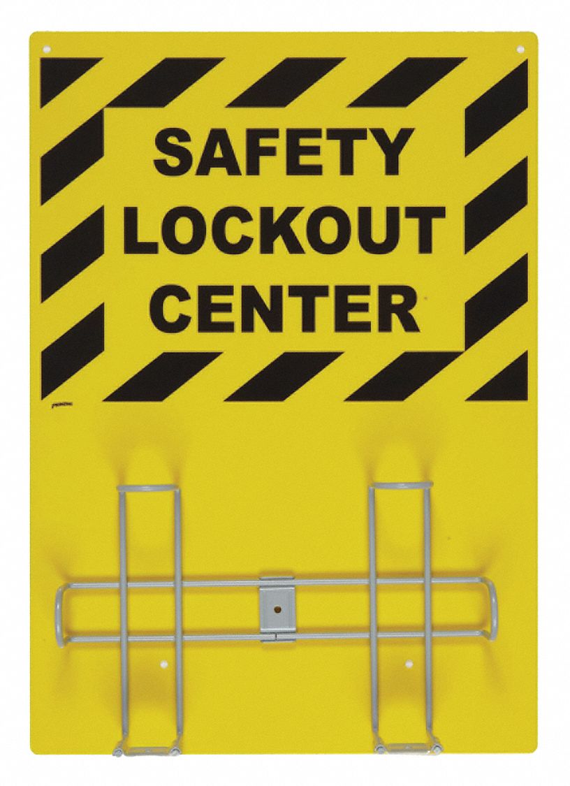 BRADY, No Padlocks, Pre-Attached Plastic Hooks, Lockout Station Rack ...