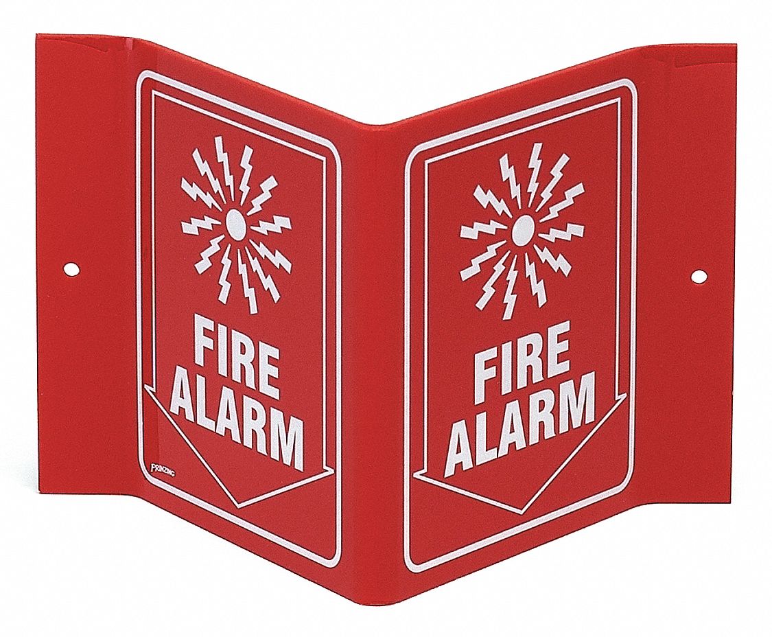 Acrylic, Surface Sign Mounting, Fire Alarm Sign - 5TB47|V1FL15A - Grainger