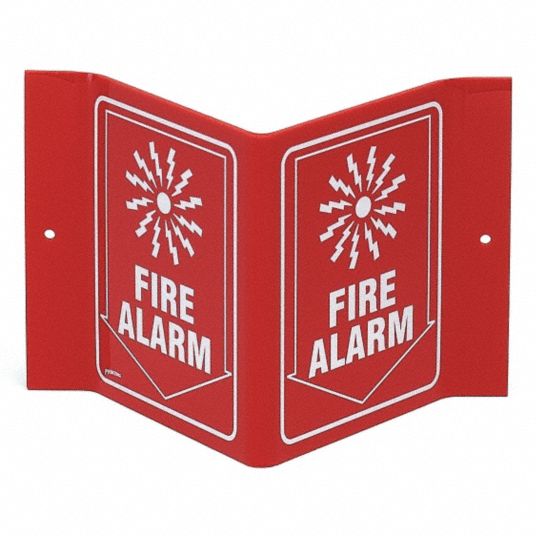 Acrylic, Surface Sign Mounting, Fire Alarm Sign - 5TB47|V1FL15A - Grainger