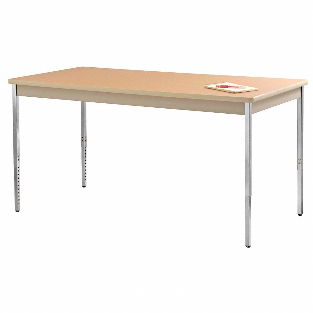 SANDUSKY Adjustable Utility Table with Columbian Walnut Tabletop and ...