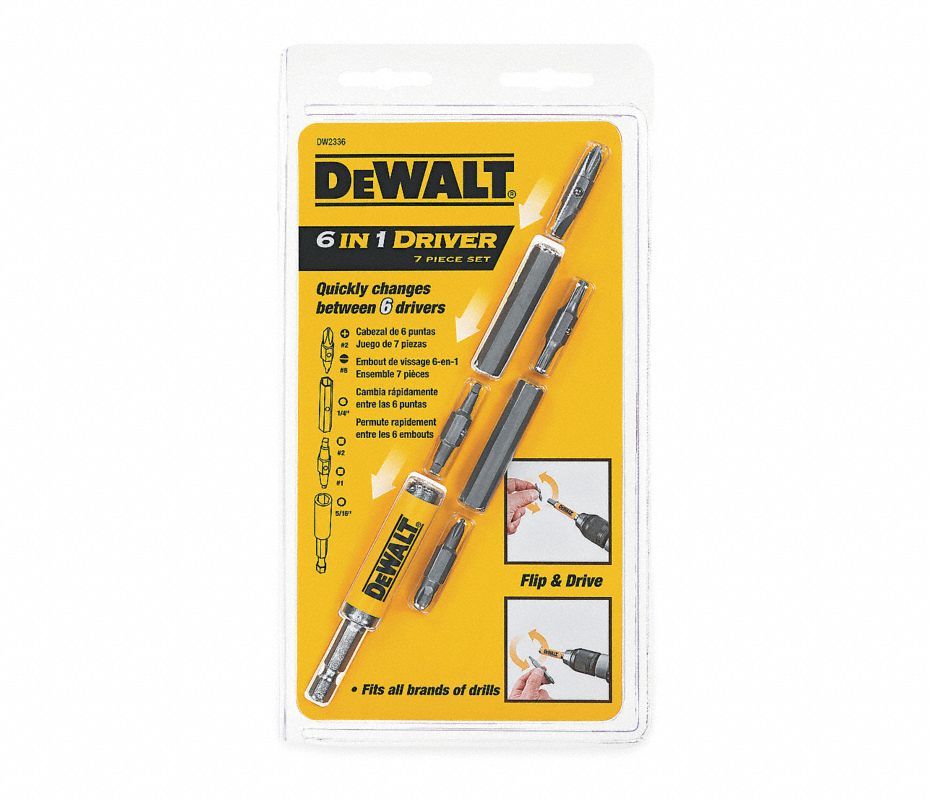 DEWALT Juego de Puntas para Destornillador, 7, 1/4", Acero, Juego de ...