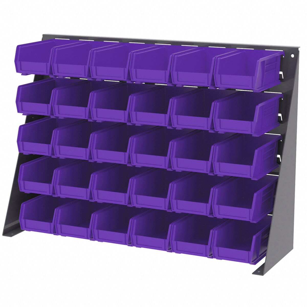 AKRO-MILS Hang and Stack Bin, Purple, 7 3/8 in Outside Length, 4 1/8 in ...