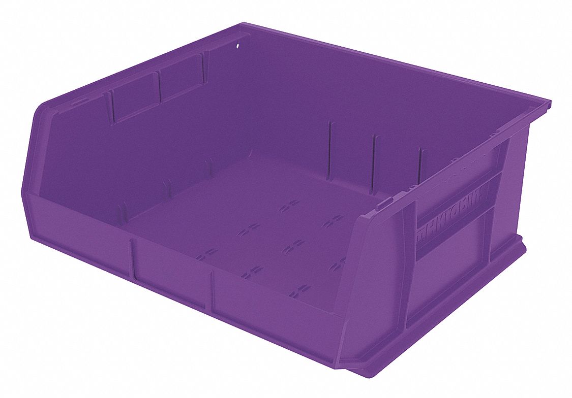 AKRO-MILS, 16 1/2 in x 14 3/4 in x 7 in, Purple, Hang and Stack Bin ...