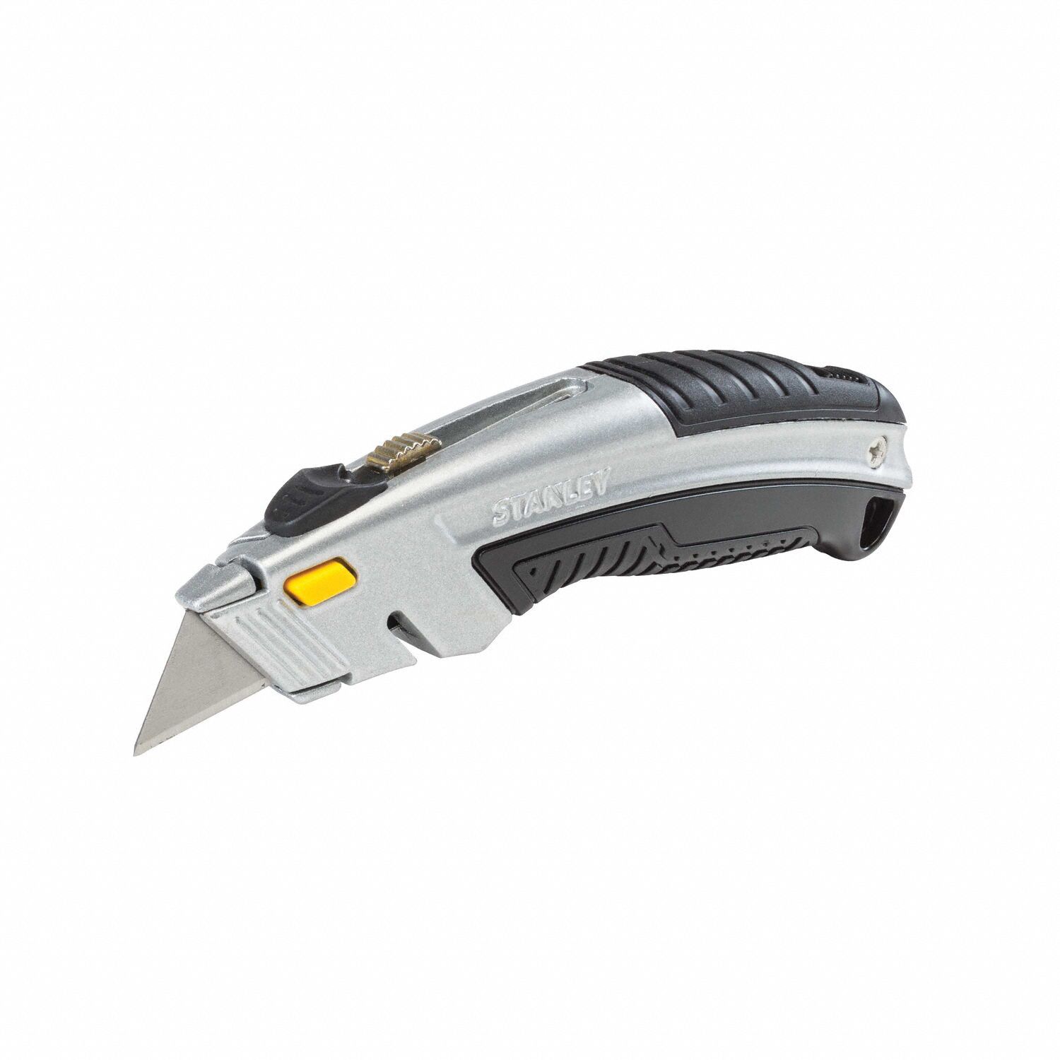 STANLEY Utility Knife: 6 1/2 in Overall Lg, Steel Std Tip, Rubberized ...