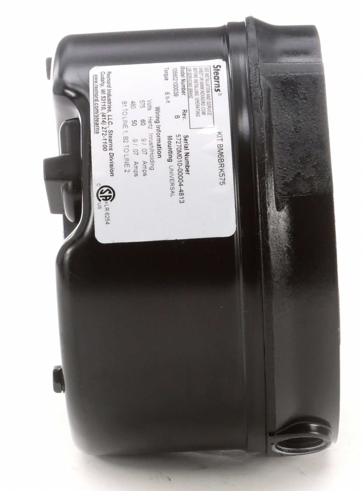 MARATHON MOTORS Motor Brake Kit: 6 lb-ft Static Torque, 3 Phase, 575 ...