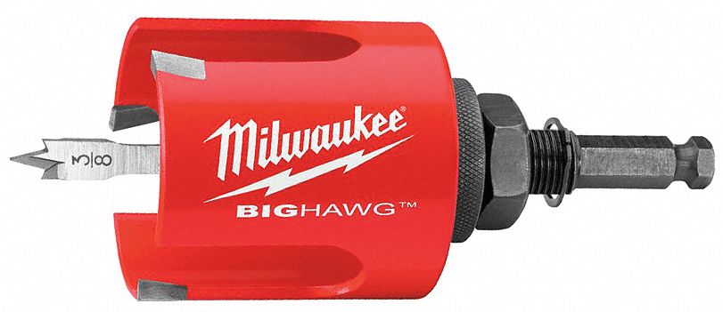 5 1/4 in-Dia. Hole Cutter for Wood, 2 1/4 in Max. Cutting Depth, 5/8-18 ...