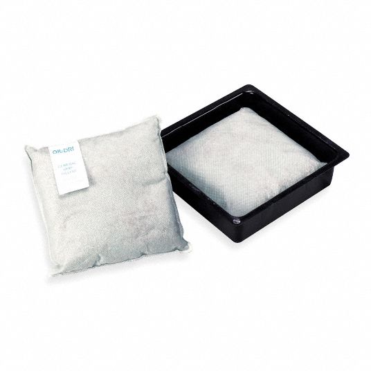 OIL-DRI, 3 in Ht, 10 in x 10 in, Absorbent Drip Pan with Sorbent Pillow ...