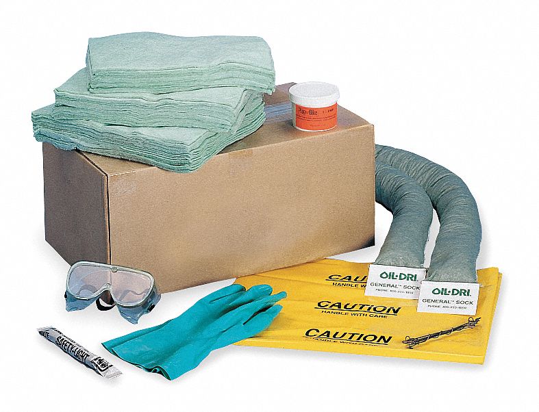 OIL-DRI, 12 gal Volume Absorbed Per Kit, Bag, Vehicle Spill Kit - 5TR07 ...