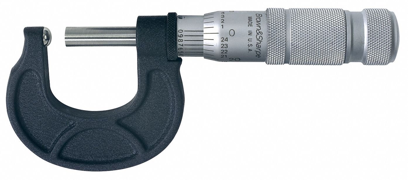 TESA BROWN & SHARPE Spherical Micrometer, Range 0 to 1 in, SPC Output ...