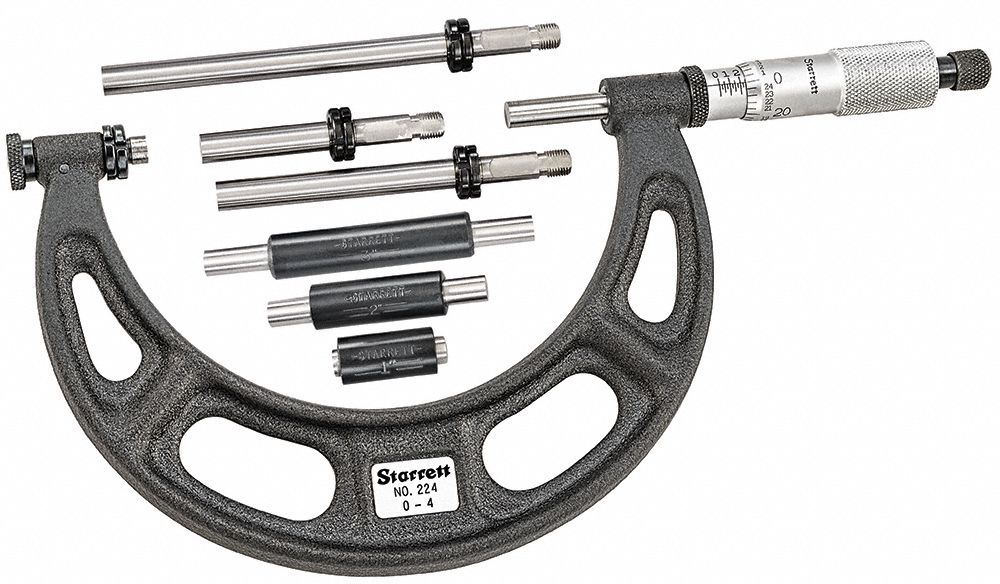 STARRETT Digital Interchangeable-Anvil Micrometer, Operation Type ...