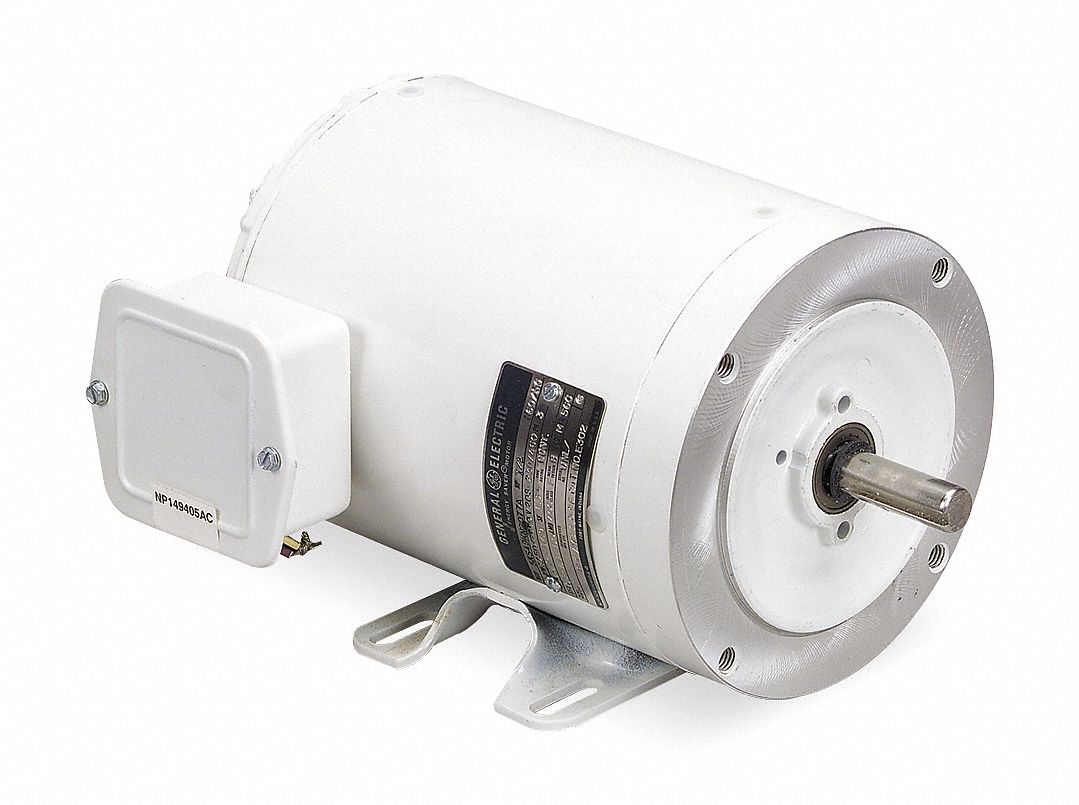 Washdown Motor, 1/2 HP, Nameplate RPM 3450/2850, Voltage 208-230/460 ...