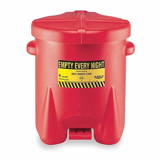 EAGLE, 14 gal Capacity, Red, Oily Waste Can - 5U738|937FL - Grainger EAGLE, 14 gal Capacity, Red, Oily Waste Can - 5U738|937FL - Grainger