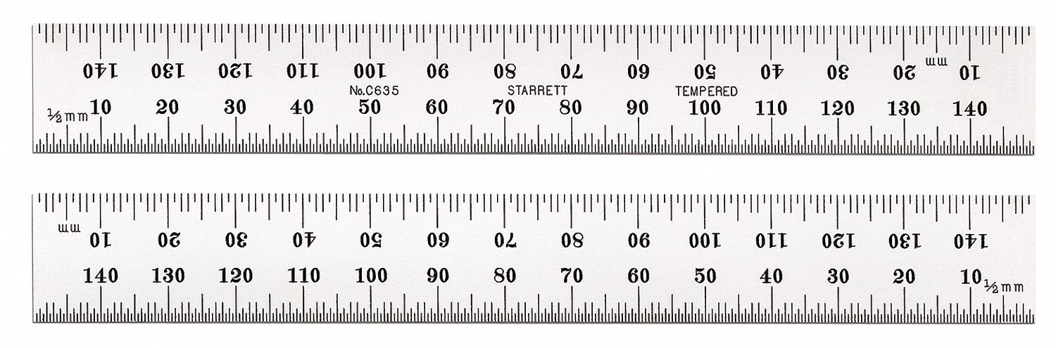 STARRETT Regla de Acero,Templado Flexible,1000 mm Reglas y Bordes ...