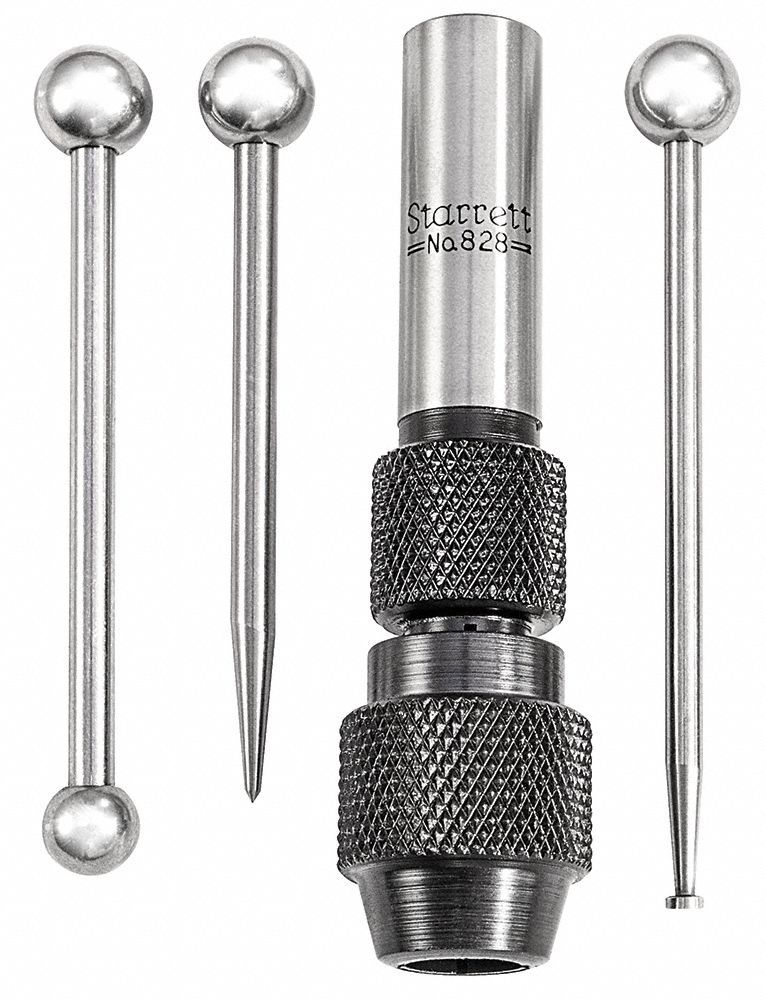 STARRETT Wiggler Set with Center Finder: 4 Pieces, Single End, Point, 0 ...