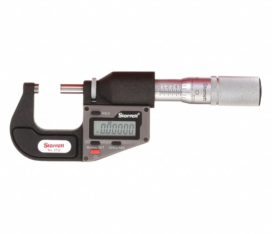STARRETT Micrómetro Digital Electrónico, 0 to 1"/0 to 25.4mm Rango ...