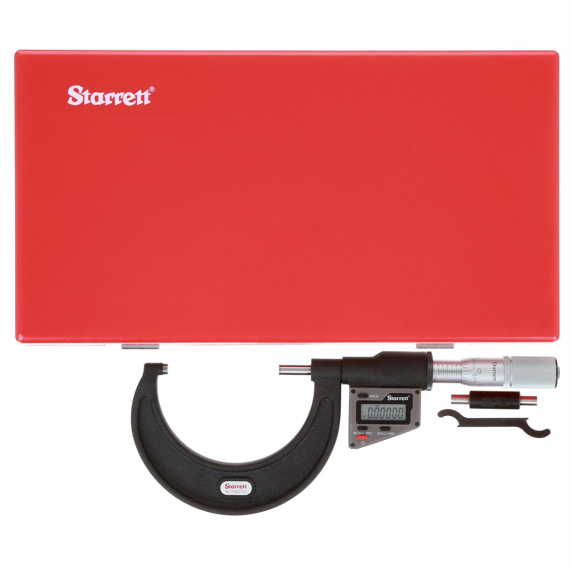 STARRETT Digital Outside Micrometer: 2 in to 3 in/50 to 76 mm Range, ±0 ...
