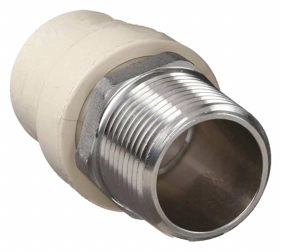 SPEARS TRANSITION ADAPTER: SS, ¾ IN METAL SIDE NOMINAL PIPE SIZE, MALE ...