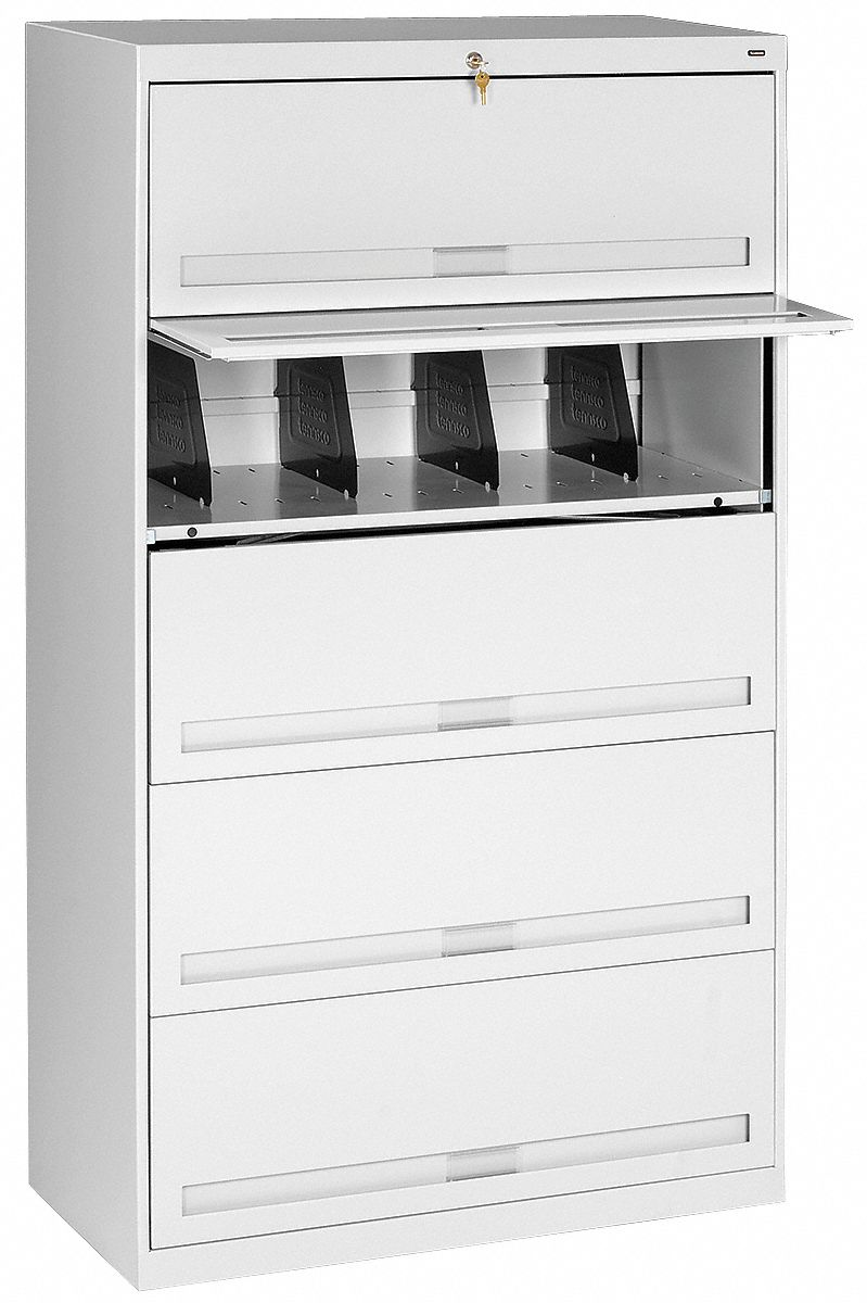 TENNSCO, Light Gray, 5 Drawers, Lateral File Cabinet - 5UEZ4|FS351LLGY ...