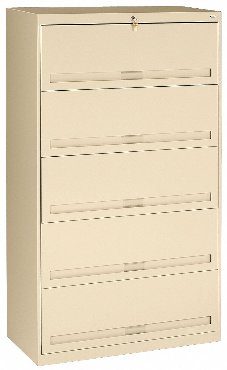 TENNSCO, Champagne/Putty, 5 Drawers, Lateral File Cabinet - 5UEZ5 ...