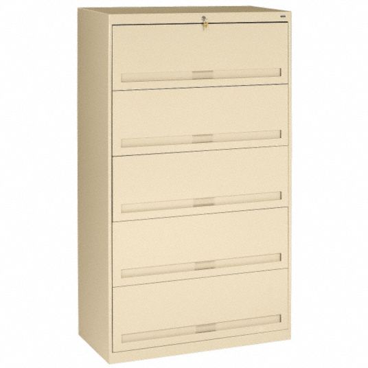 TENNSCO, Champagne/Putty, 5 Drawers, Lateral File Cabinet - 5UEZ5 ...