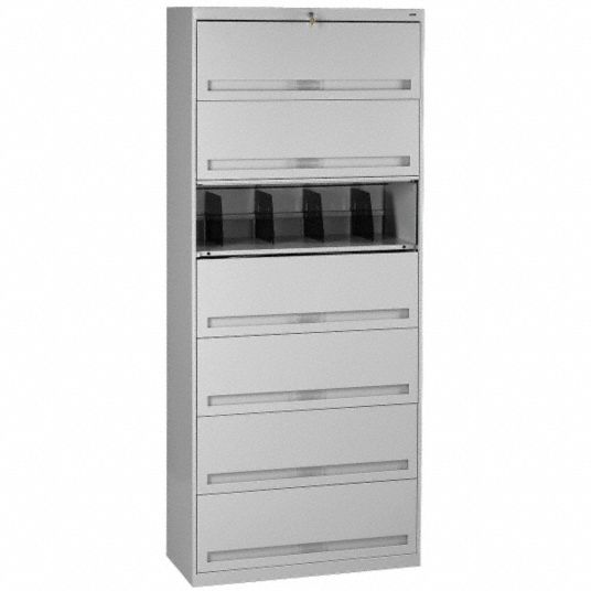 TENNSCO, Light Gray, 7 Drawers, Lateral File Cabinet - 5UFA0|FS371LLGY ...