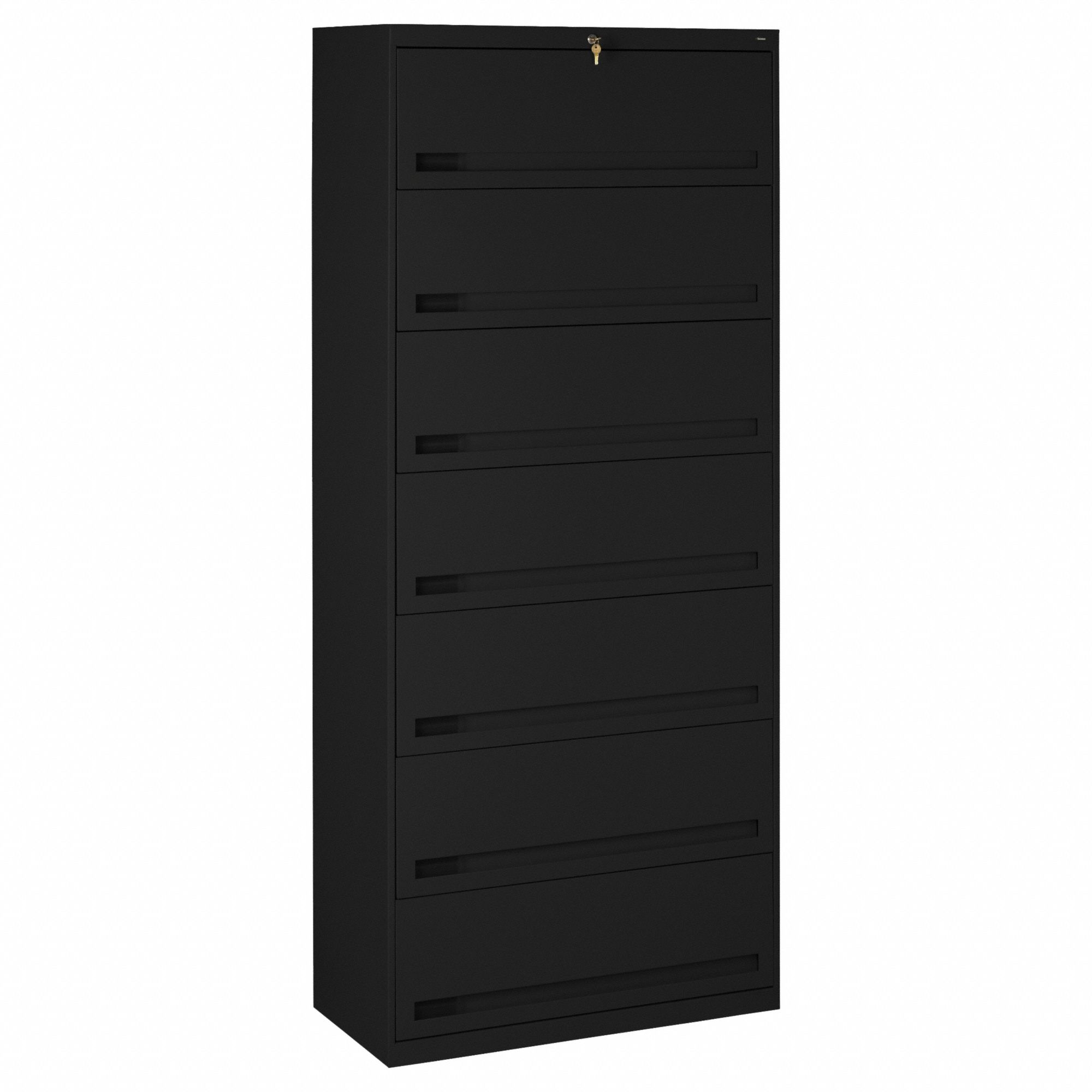 TENNSCO, Black, 7 Drawers, Lateral File Cabinet - 5UFA2|FS371LBK - Grainger
