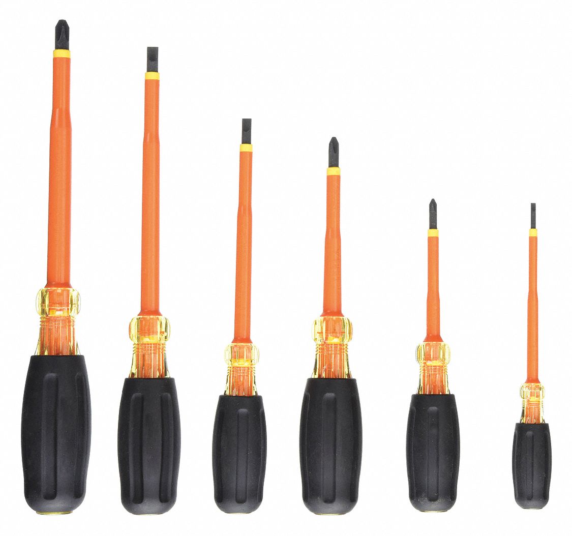 Insulated Screwdriver Set, Assorted, Number of Pieces 6 - Grainger