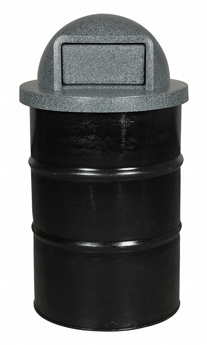 55 gal, Round, Black - Grainger